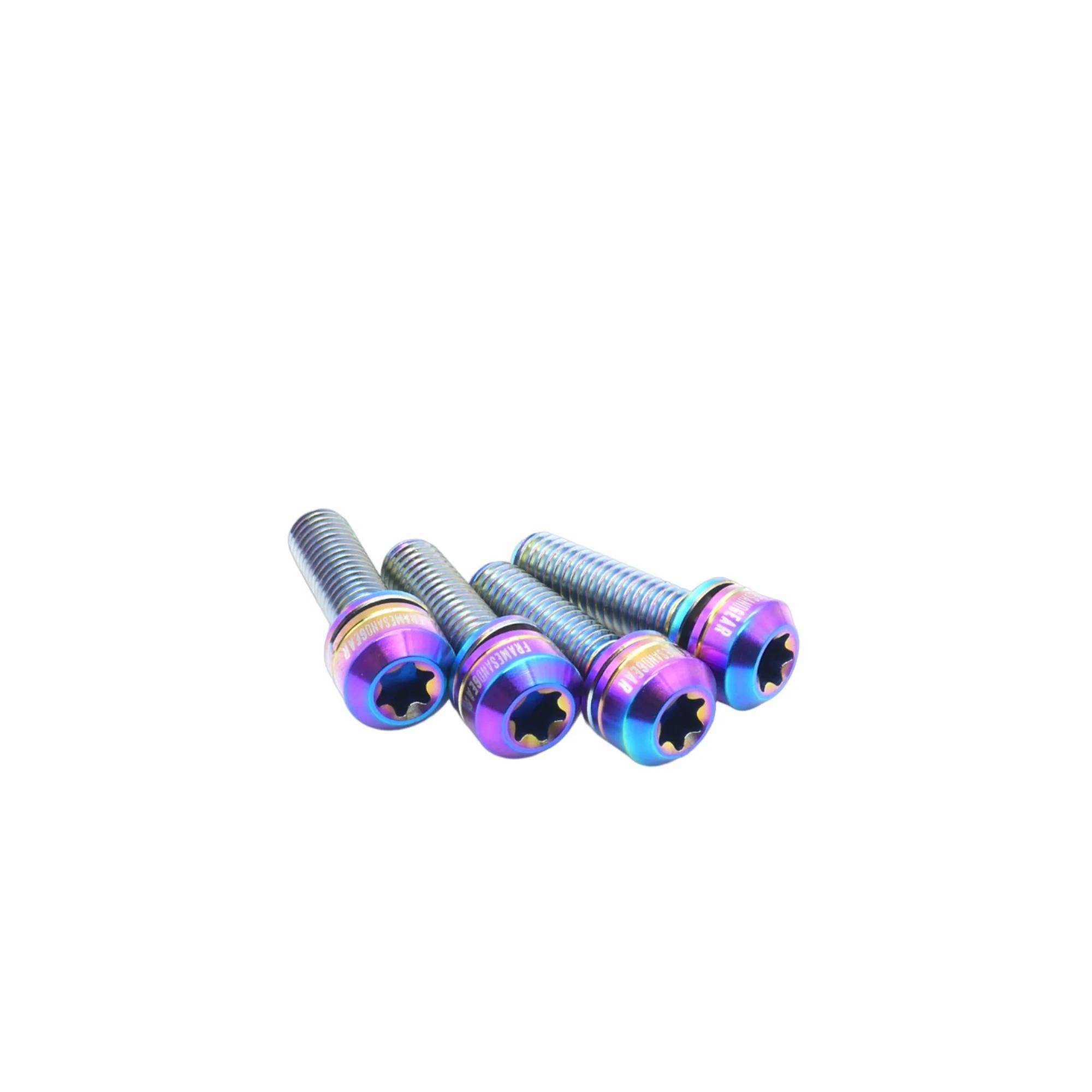 FRAMESANDGEAR STEM TI-BOLTS M5*18, RAINBOW (4PCS)