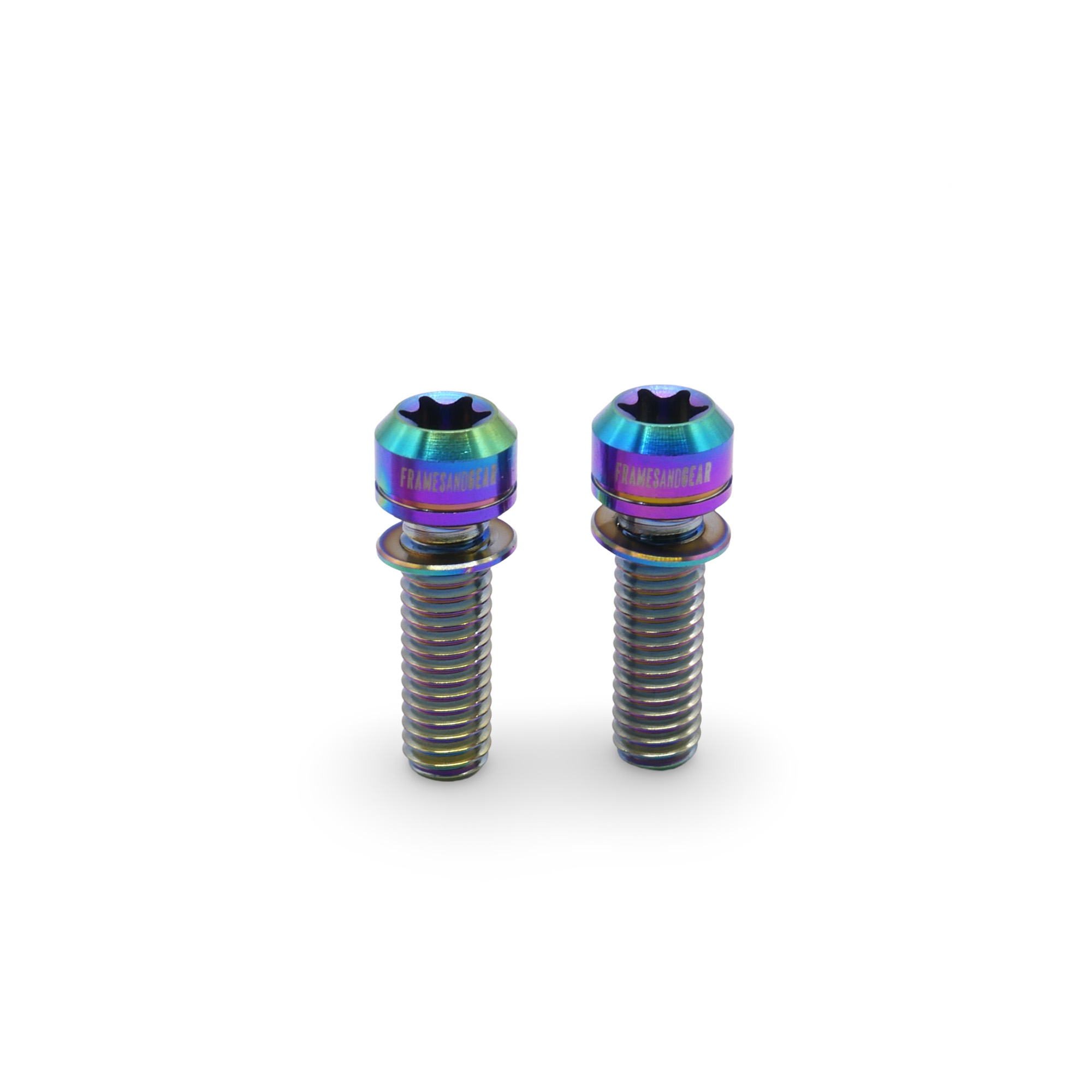 FRAMESANDGEAR TITANIUM CRANK ARM BOLTS M6*19, RAINBOW (2PCS)